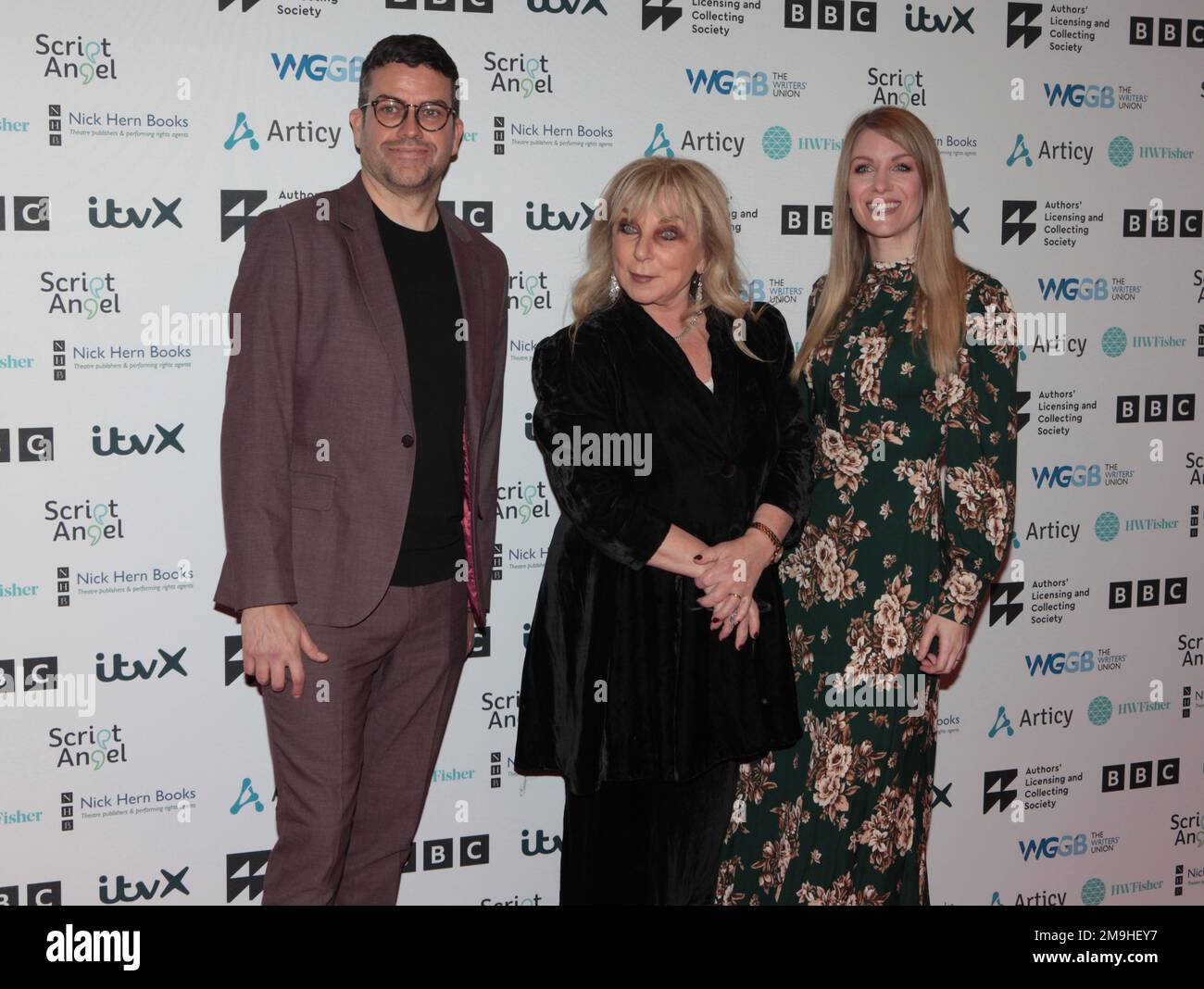 London, UK. Michael Spicer, Helen Lederer, Rachel Parris at the Writers ...