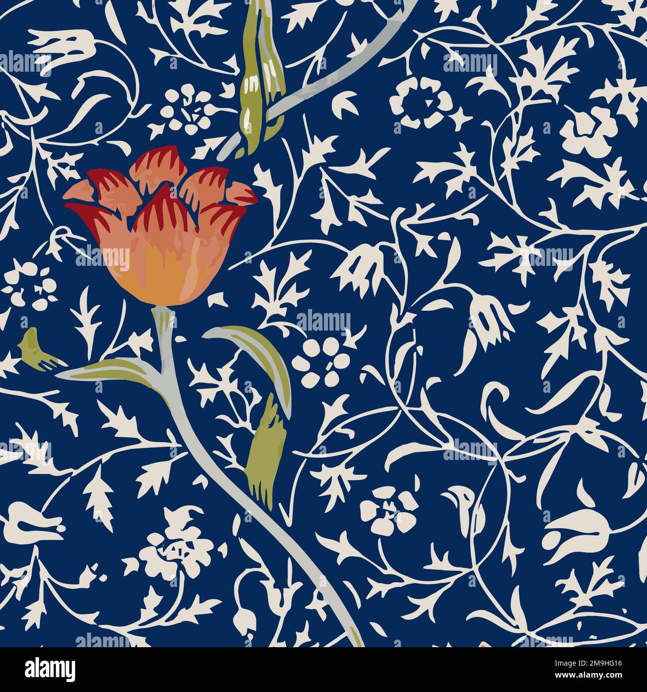William morris wallpaper blue hi-res stock photography and images - Alamy