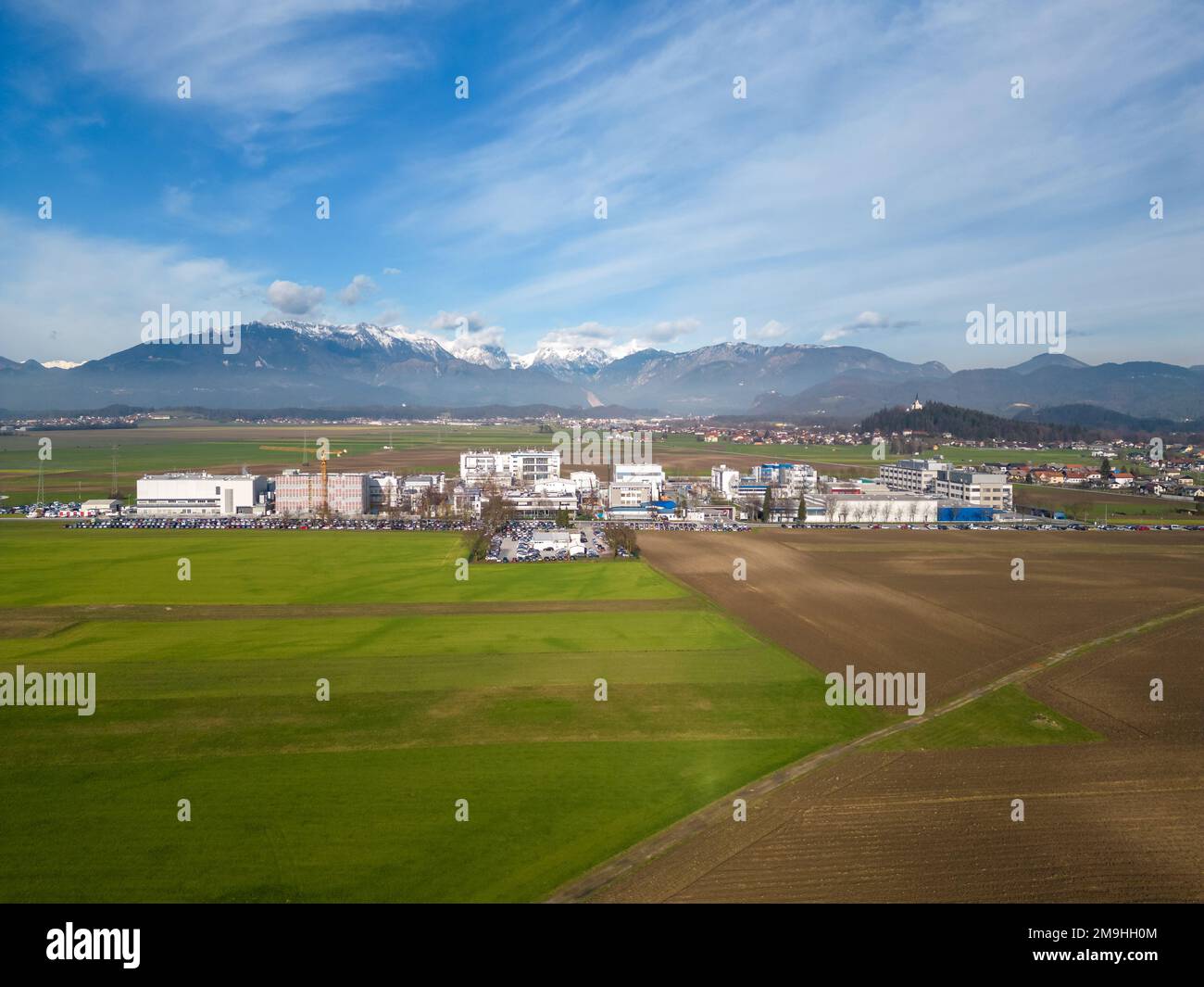 Menges, Slovenia - 12 January 2023: Lek the pharmaceutical factory ...