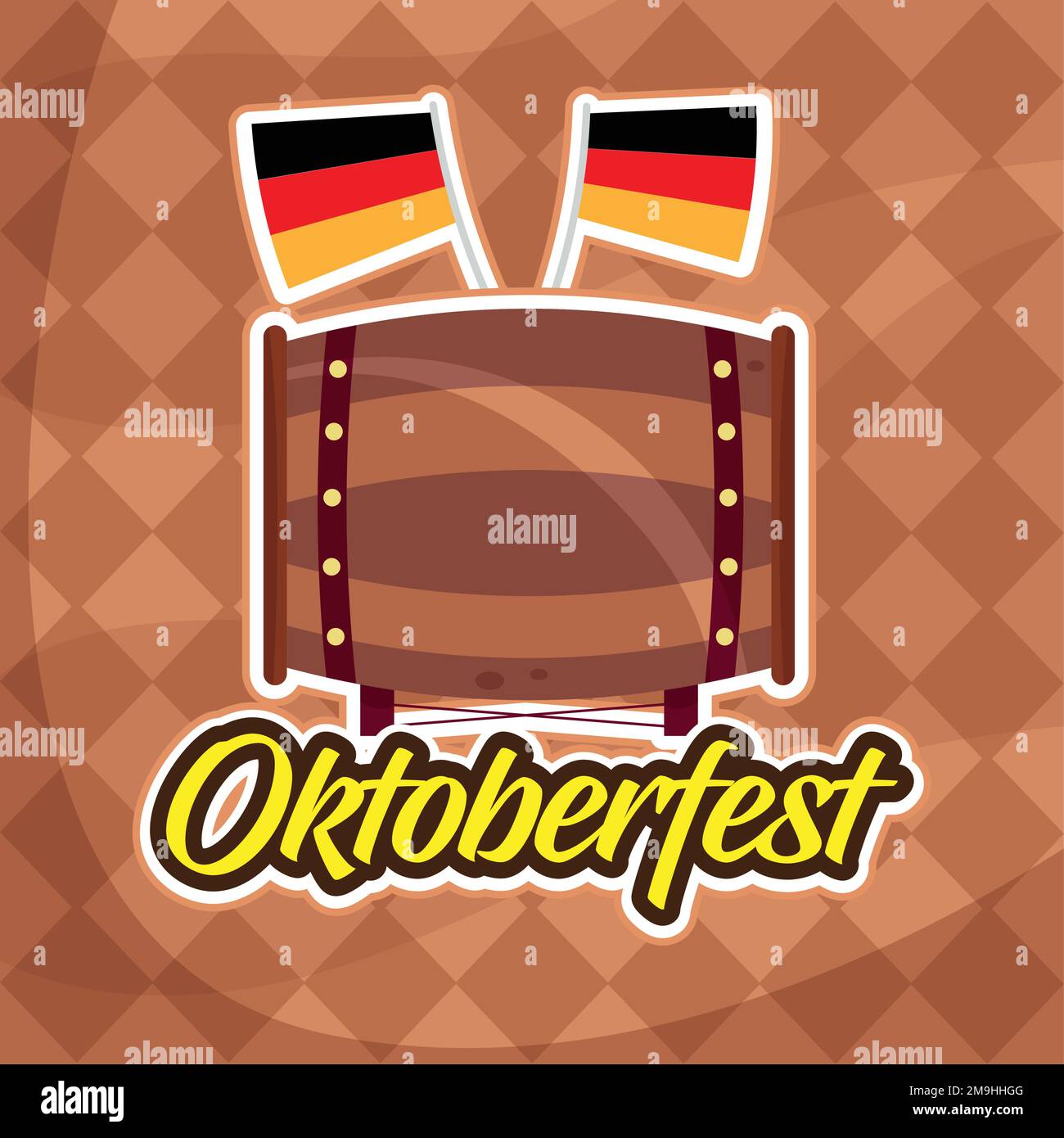 Beer barrel with a pair of flags of Germany Oktoberfest Vector Stock ...