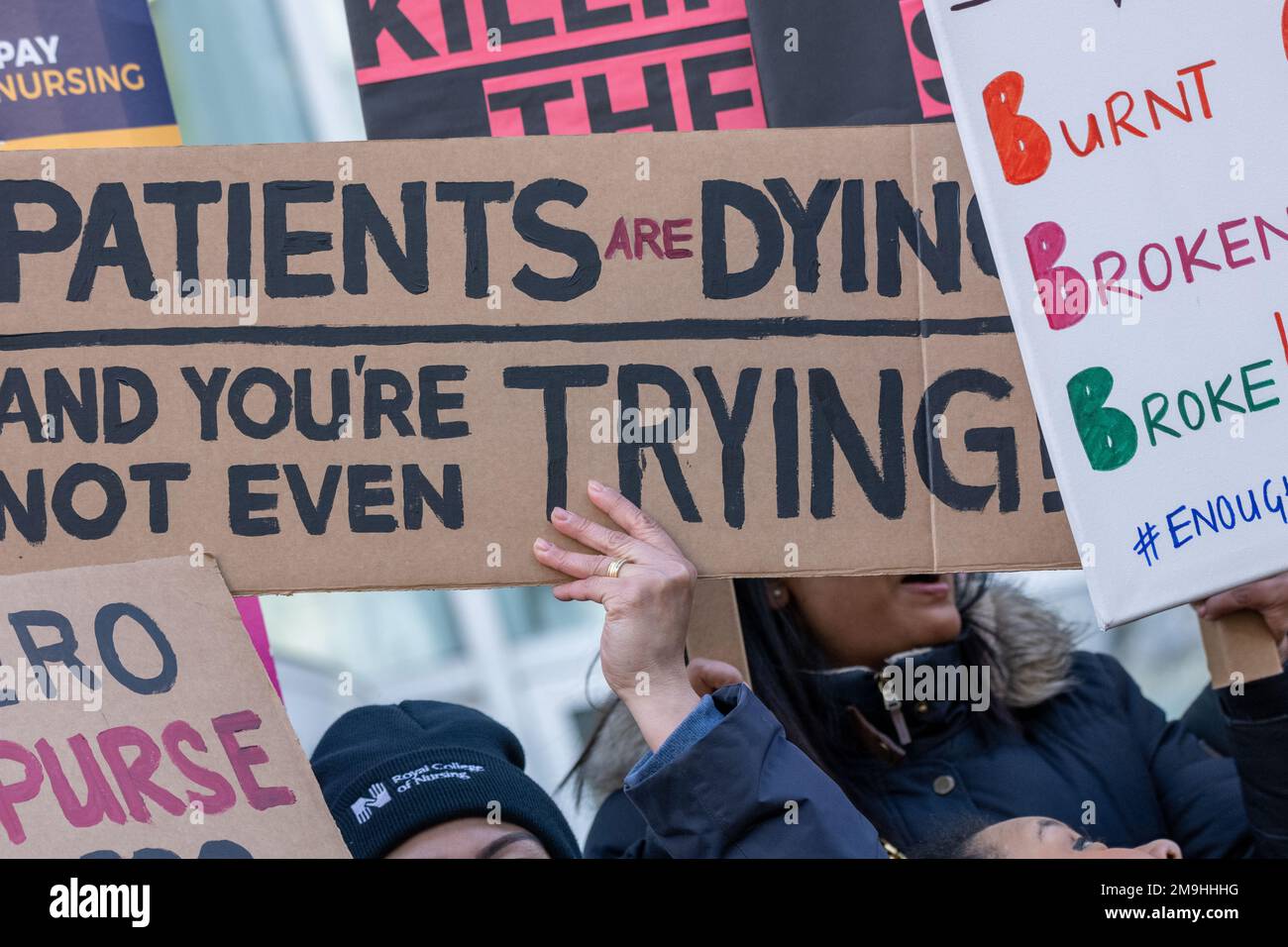 London, UK. 18th Jan, 2023. NHS Nurses strike picket line at UCL ...