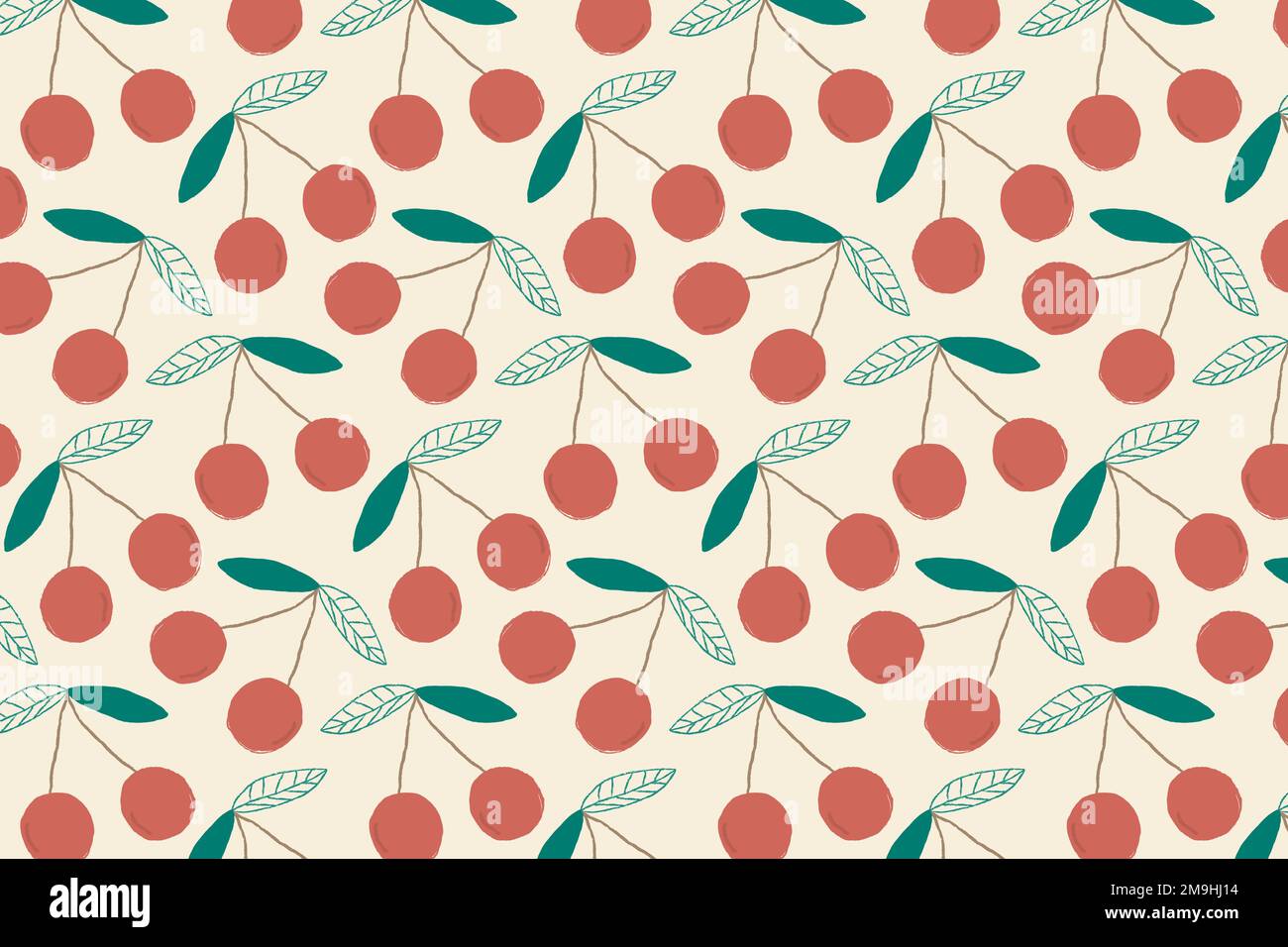 Vector seamless cherry pattern pastel background Stock Vector Image ...