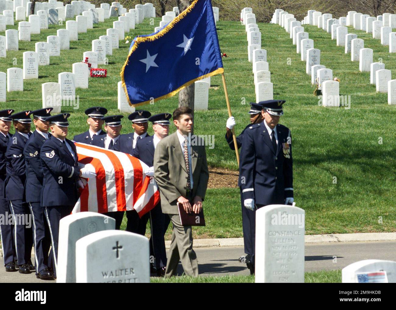 The US Air Force (USAF) Honor Guard carry the remains of US Air Force ...