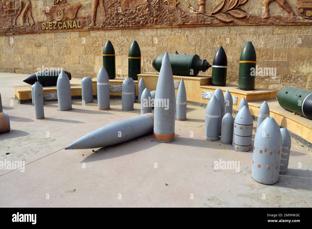 Cairo, Egypt, January 7 2023: Bombs of different types and sizes ...