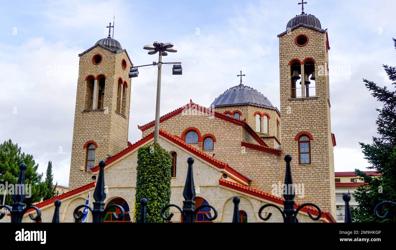 Orthodox church Mitropolitikos Naos Agias Triados in Ptolemaida city in ...