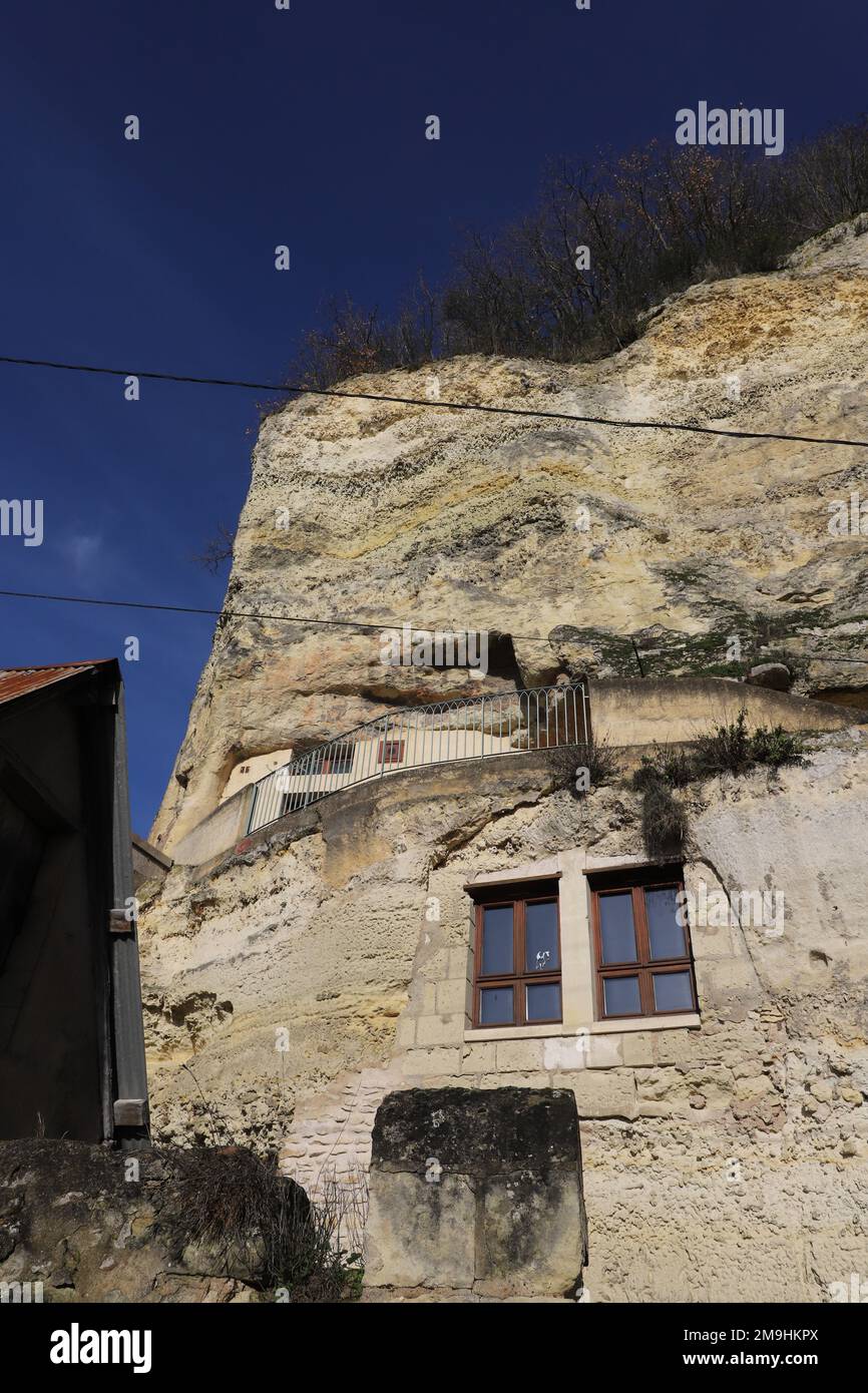 Troglodyte homes Rochecorbon France January 2023 Stock Photo - Alamy