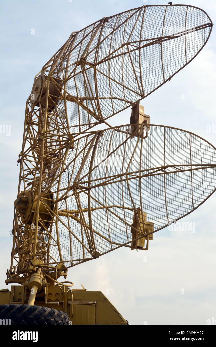 Cairo, Egypt, January 7 2023: Old vintage retro USSR Russian P-15 radar ...