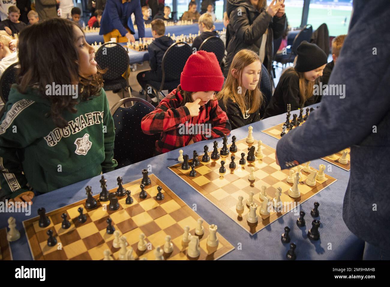 VELSEN-ZUID - chess tournament for children in the Telstar stadium, as ...