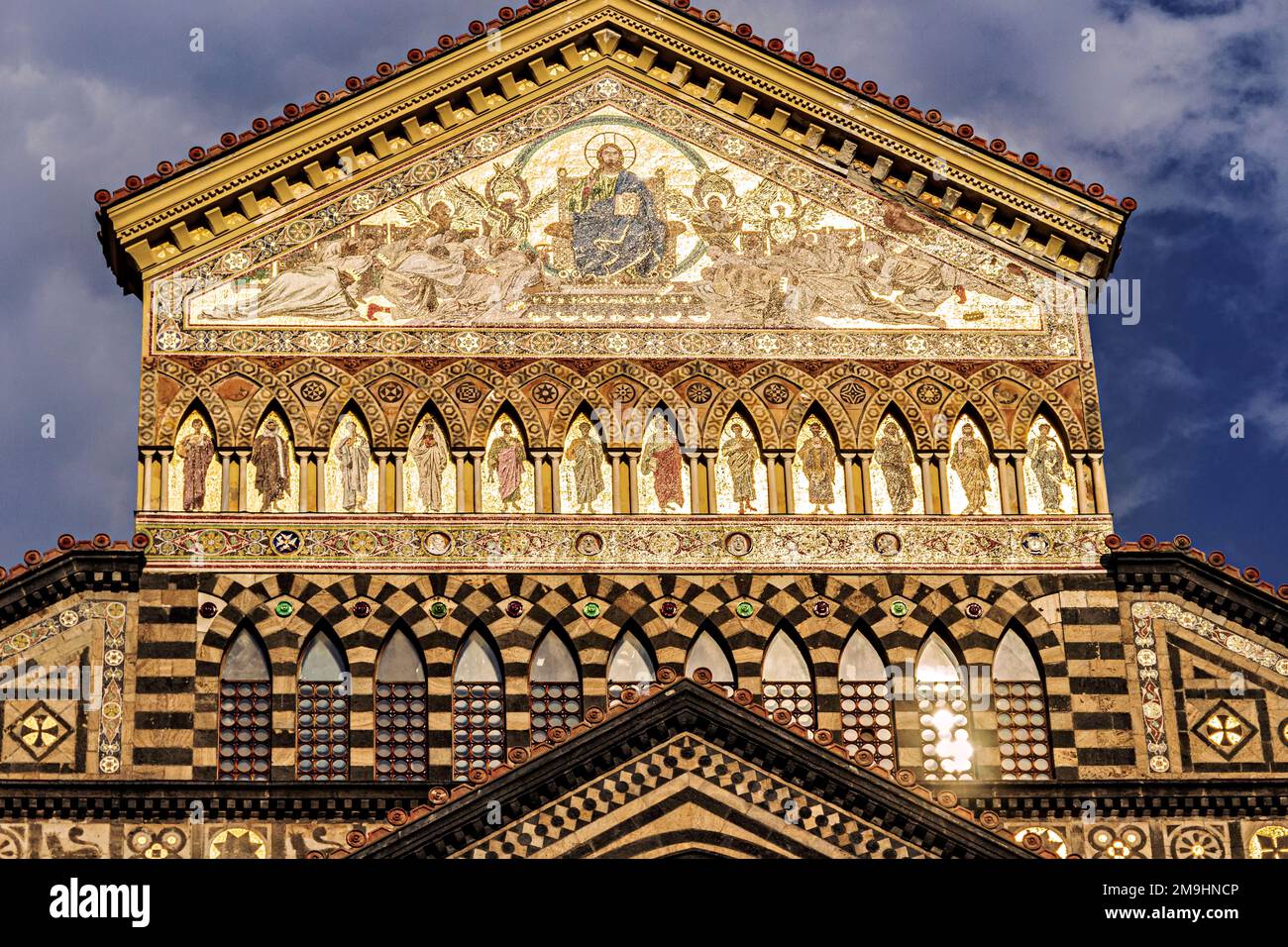 Ornate frescos on the outside of the church in Amalfi Italy Stock Photo ...