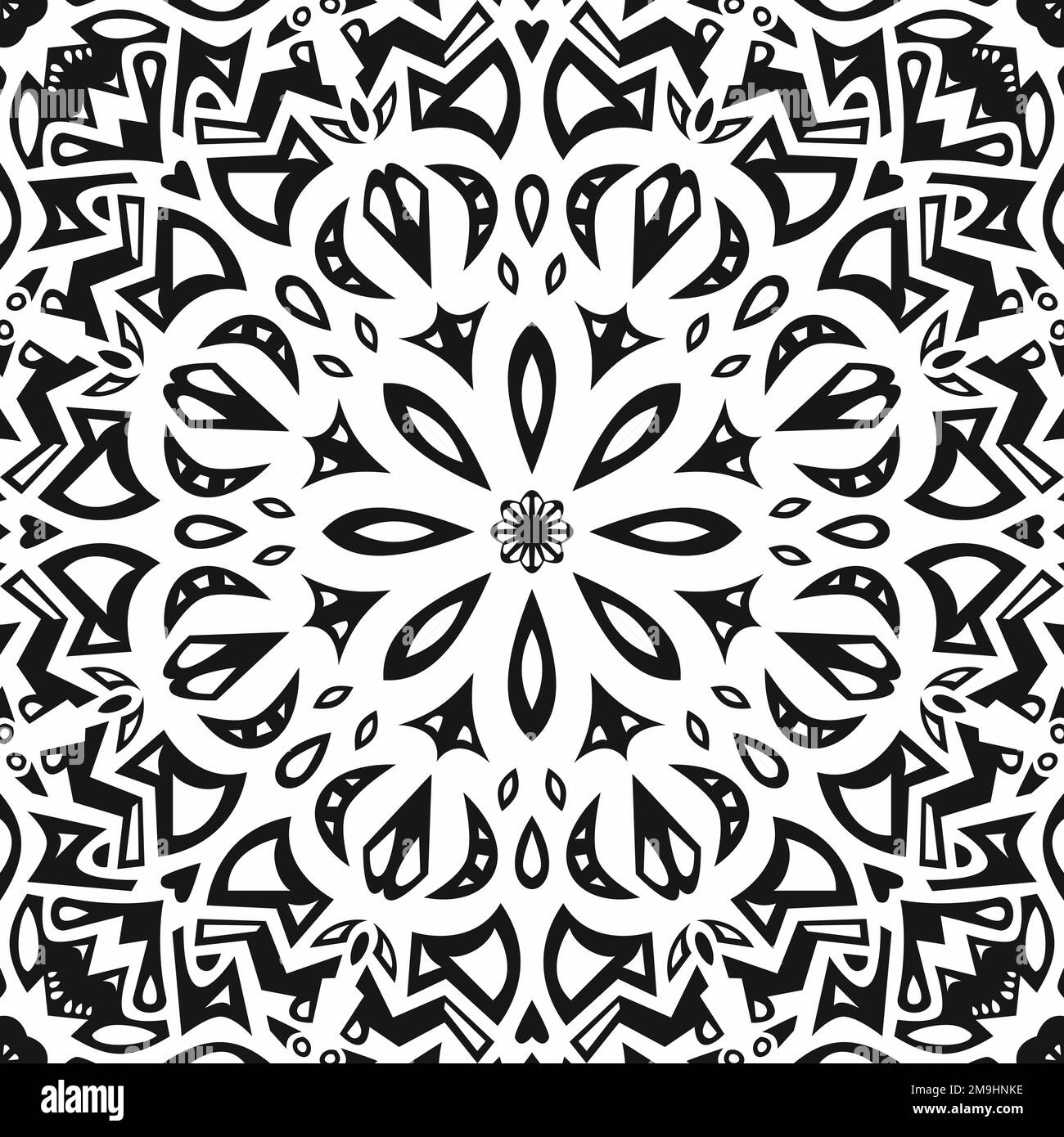 monochrome retro seamless pattern Stock Vector Image & Art - Alamy