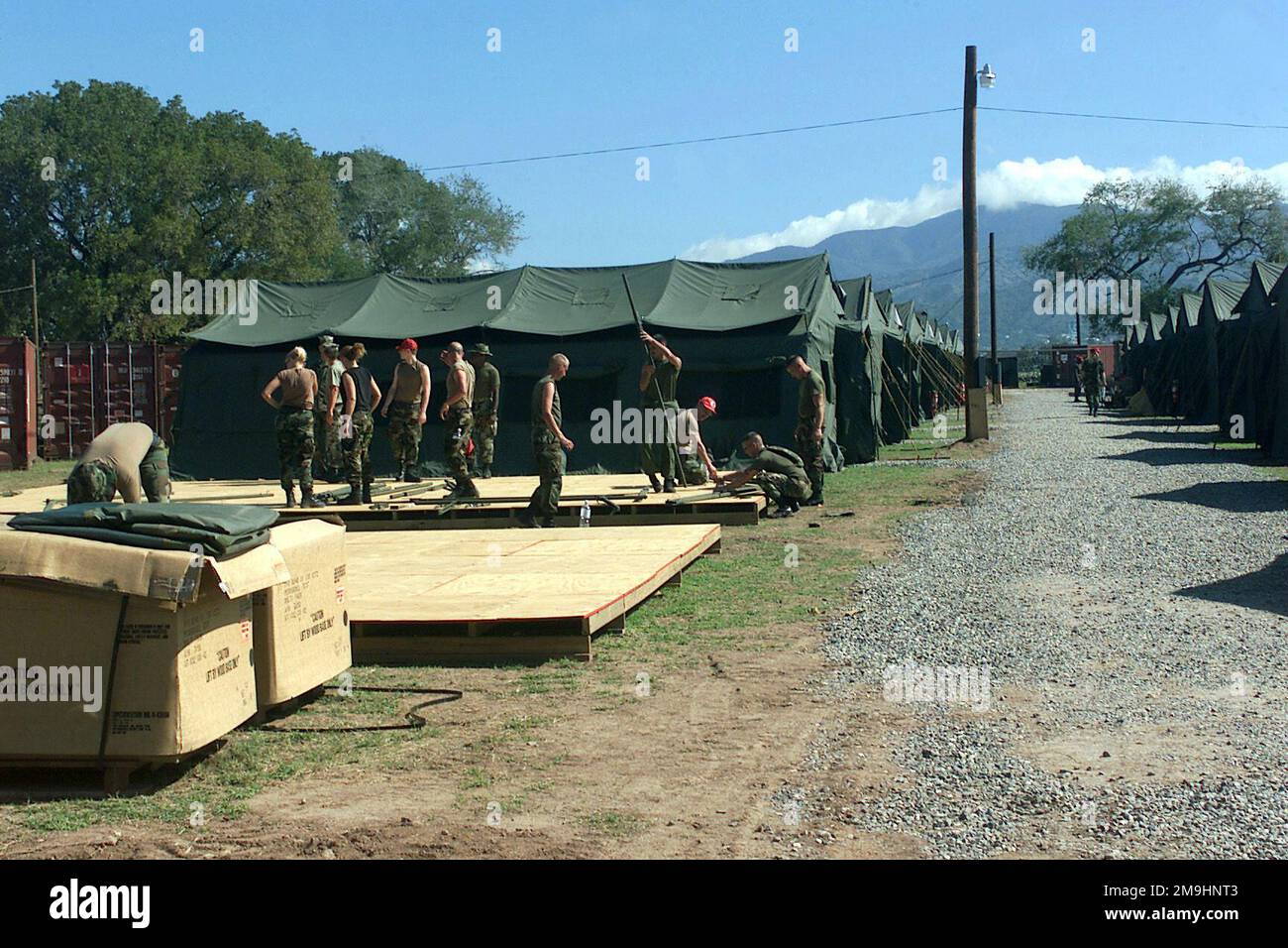 US Air Force (USAF) and US Marine Corps (USMC) Engineers, assigned to ...