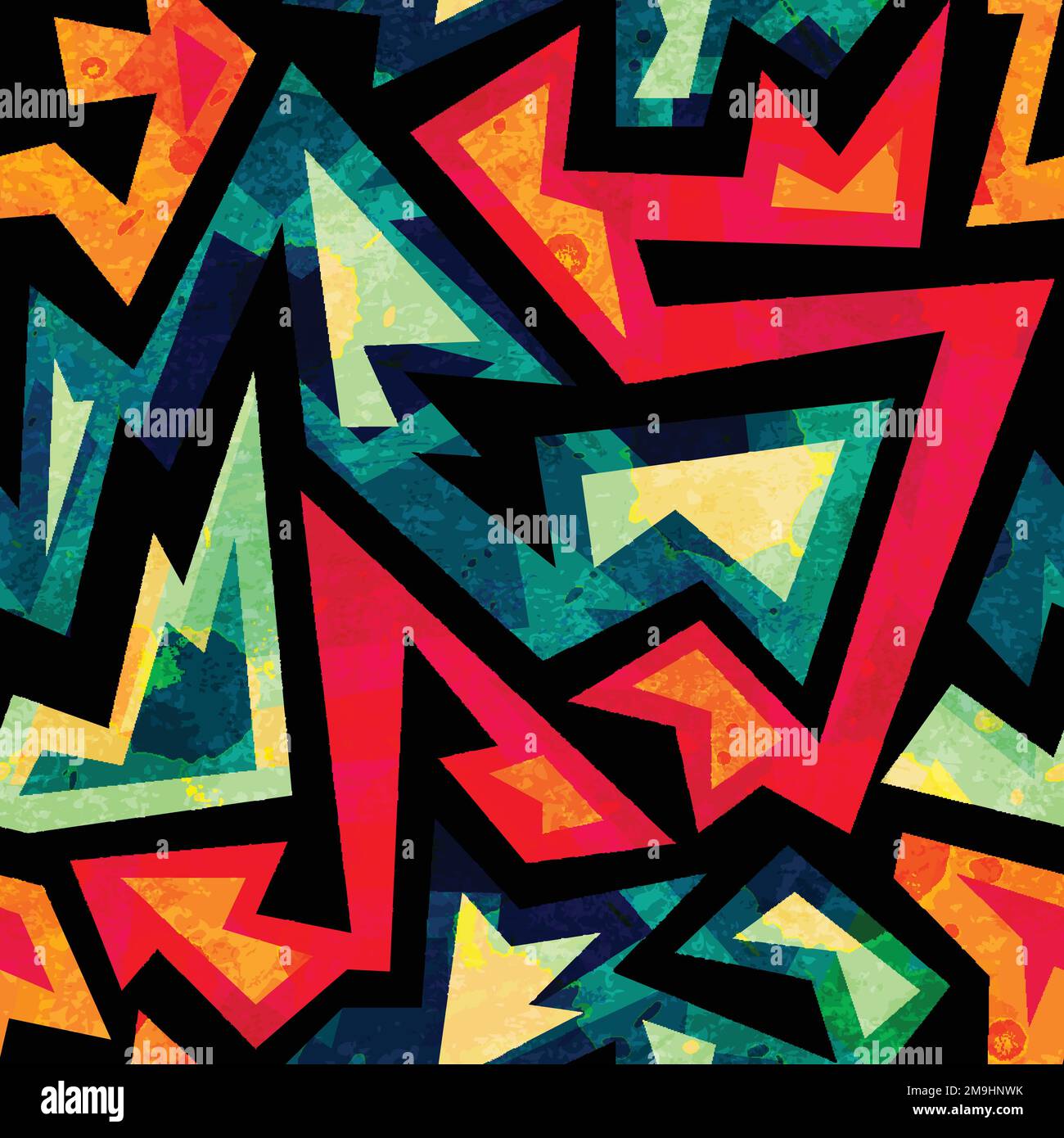 african geometric seamless pattern with grunge effect Stock Vector ...