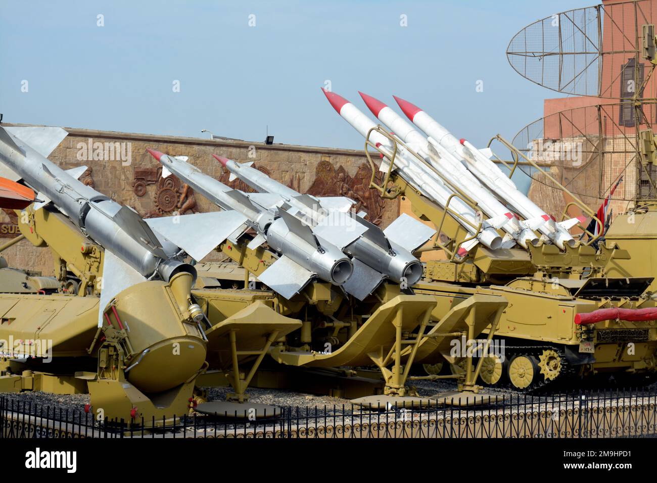 Cairo, Egypt, January 7 2023: old missiles and aircraft that used in ...