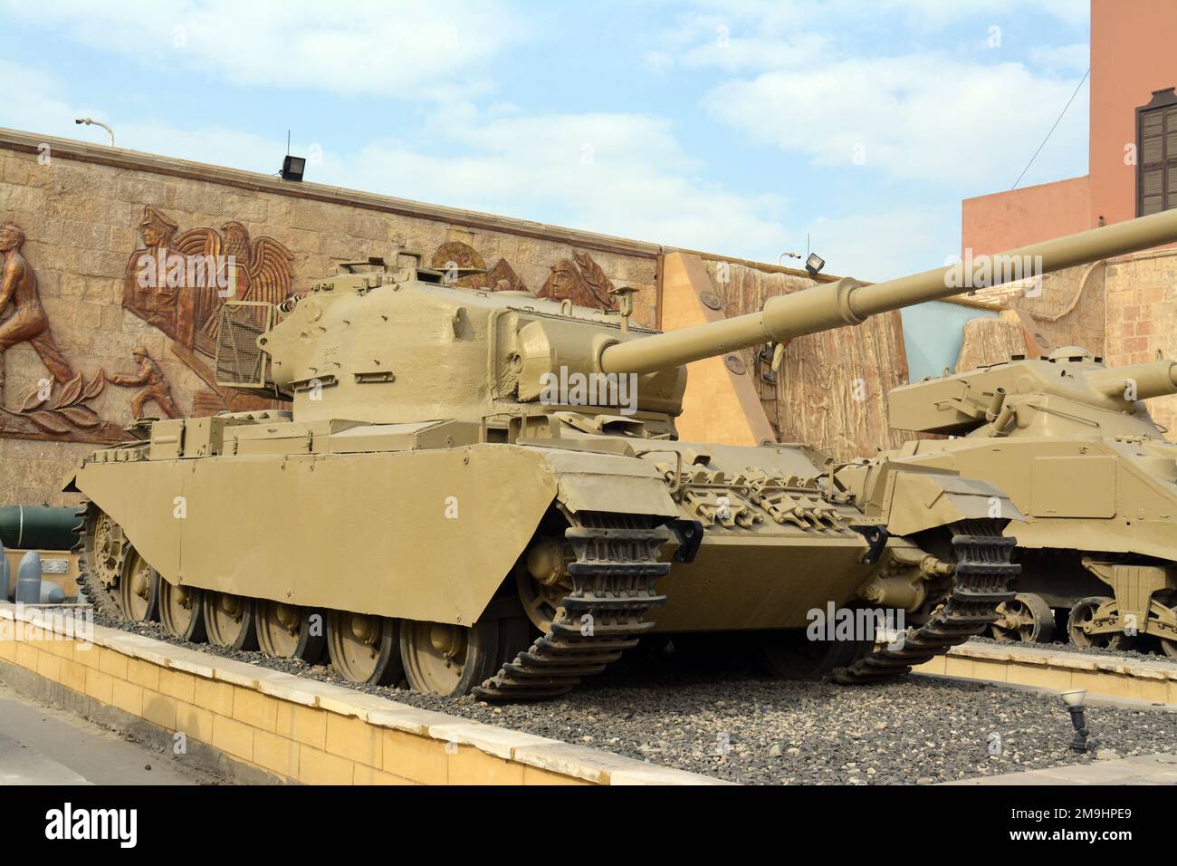 Cairo, Egypt, January 7 2023: old tanks, armored fighting vehicle used ...