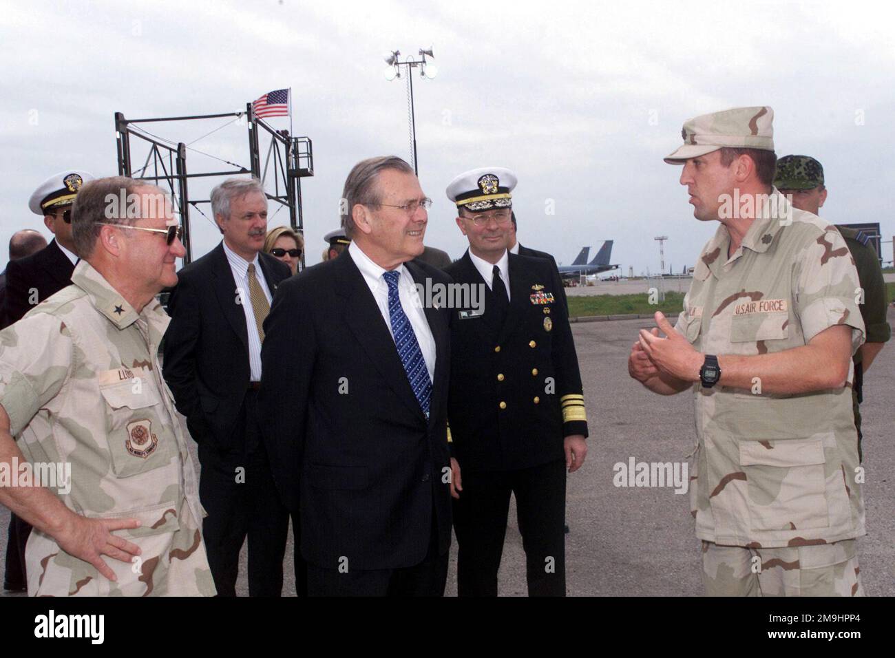 U.S. Air Force MAJ. Marc Cwiklik, right, the Aerial Port Squadron ...