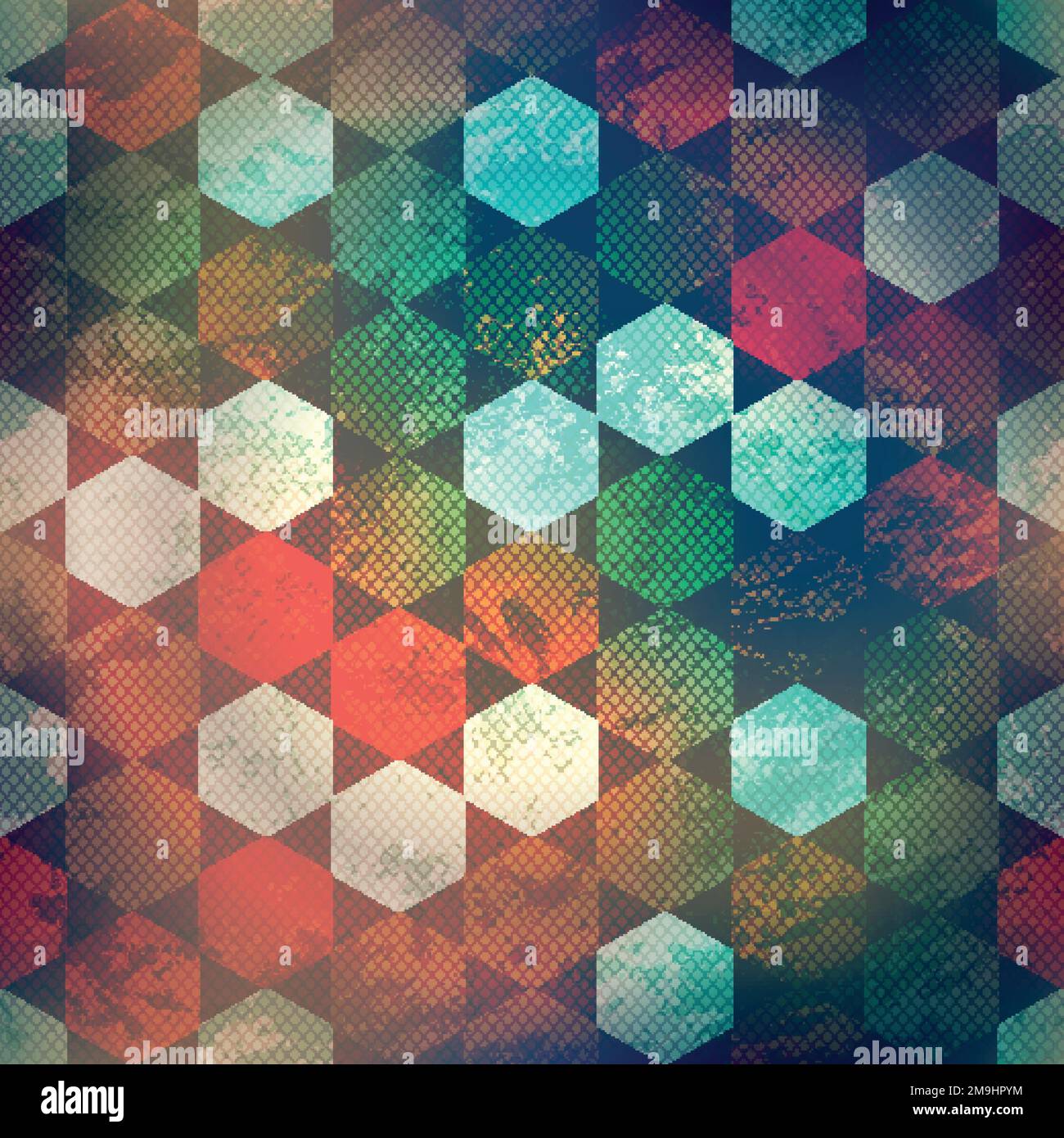 abstract mosaic seamless pattern with grunge effect Stock Vector Image ...