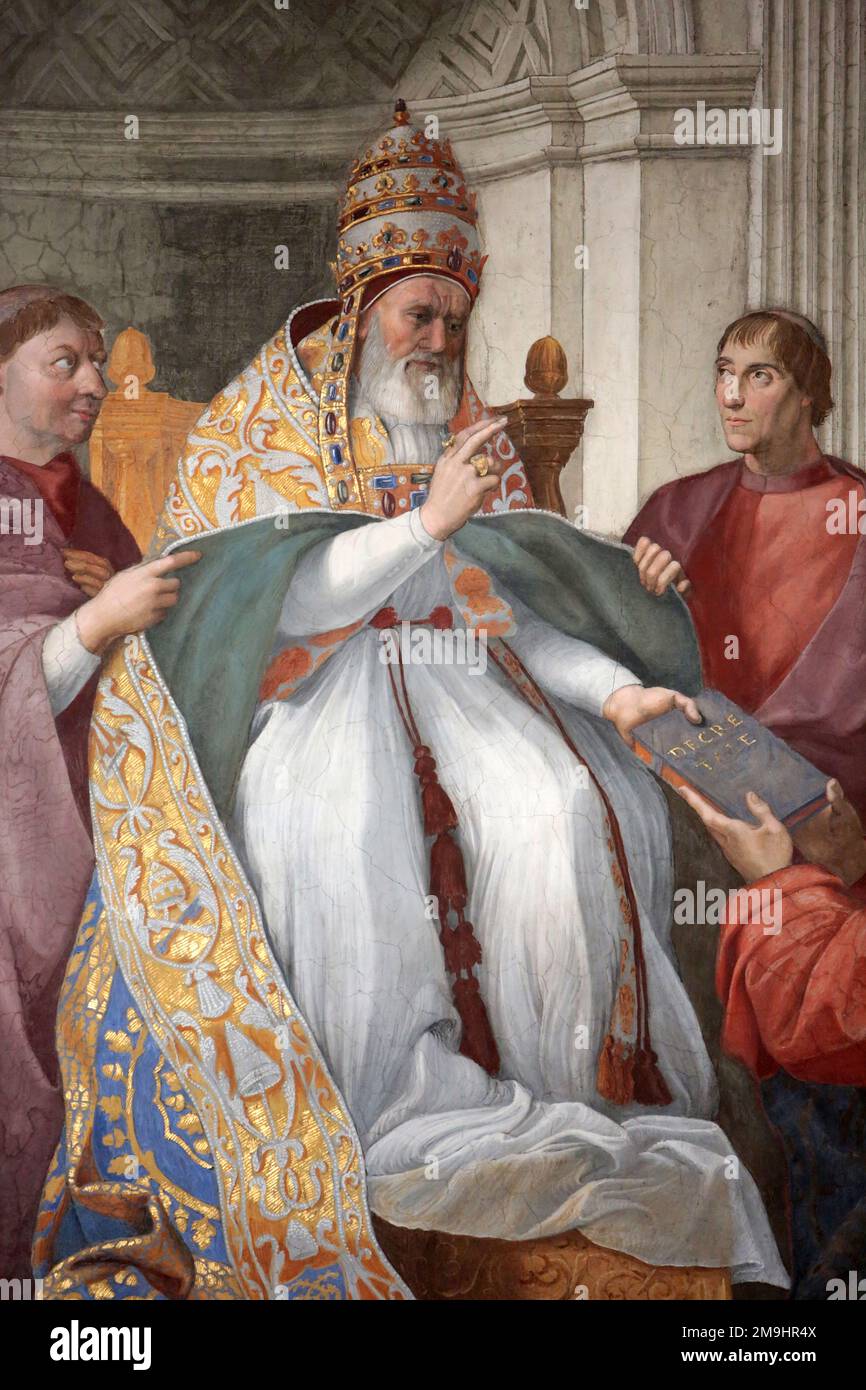 Vertus cardinales et théologales. La Remise des Décrétales au pape ...