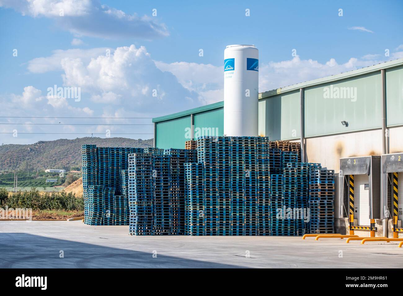 Cereal and citrus cooperative, Puerto Gil, Spain Stock Photo - Alamy