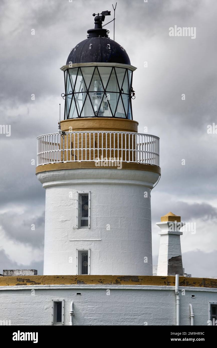 Chanonry Point lighthouse closeup showing structural details Stock ...