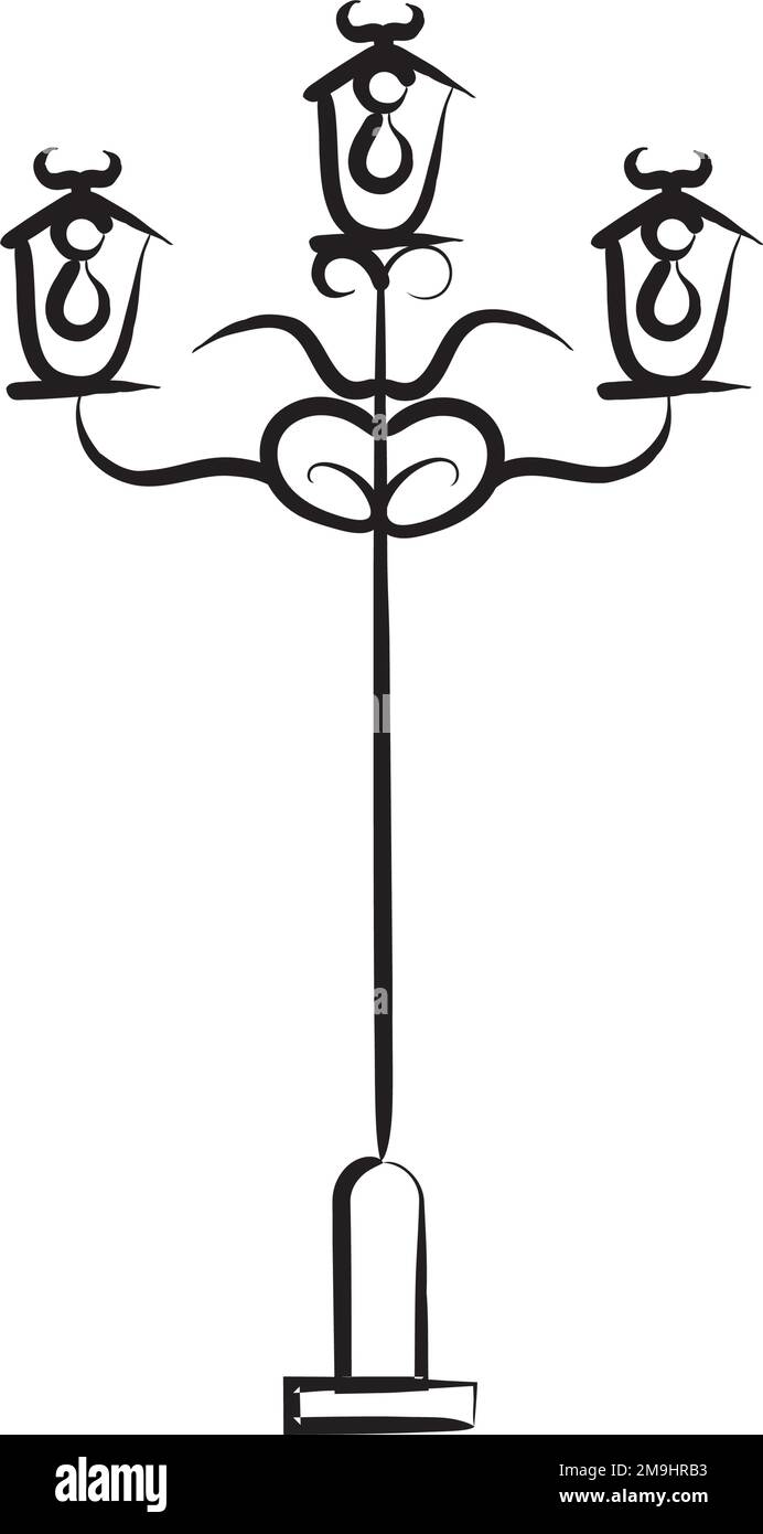 Old Lamp Post Drawing