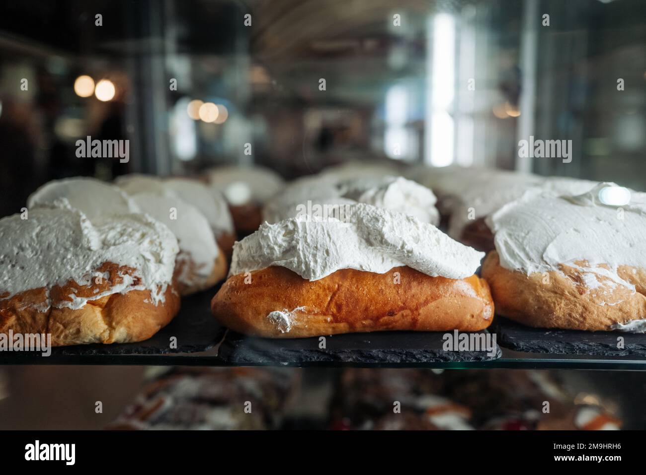 Delicious creamy typical pastry from Rome called Maritozzo Stock Photo ...
