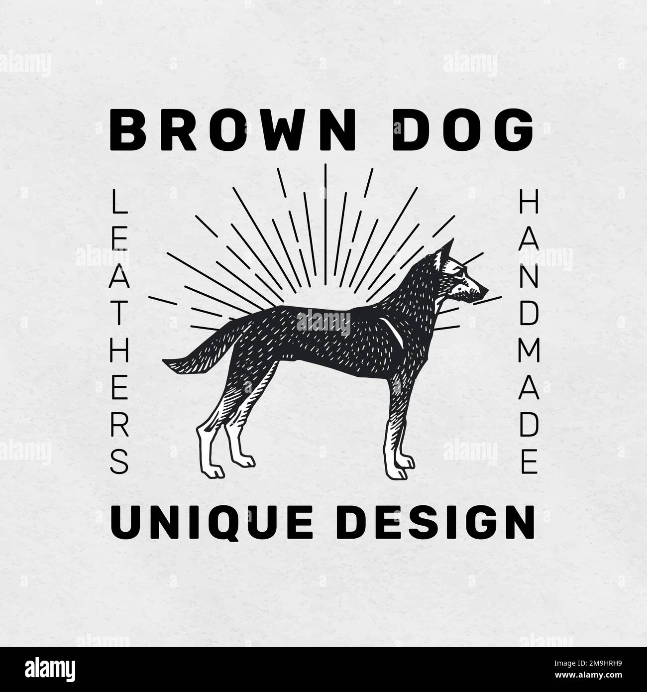 Vintage dog logo linocut vector editable template Stock Vector Image ...