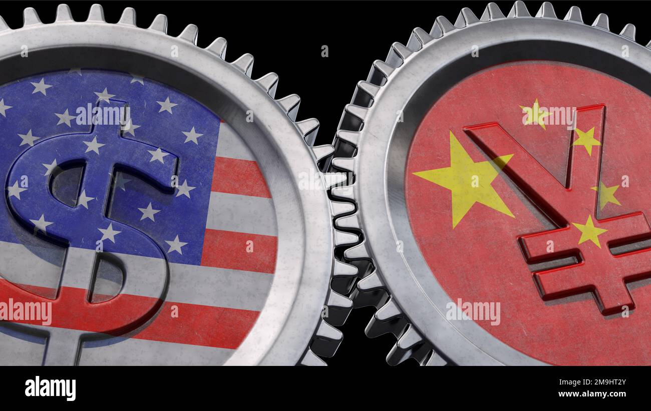 Economic dependency between USA and China Stock Photo - Alamy