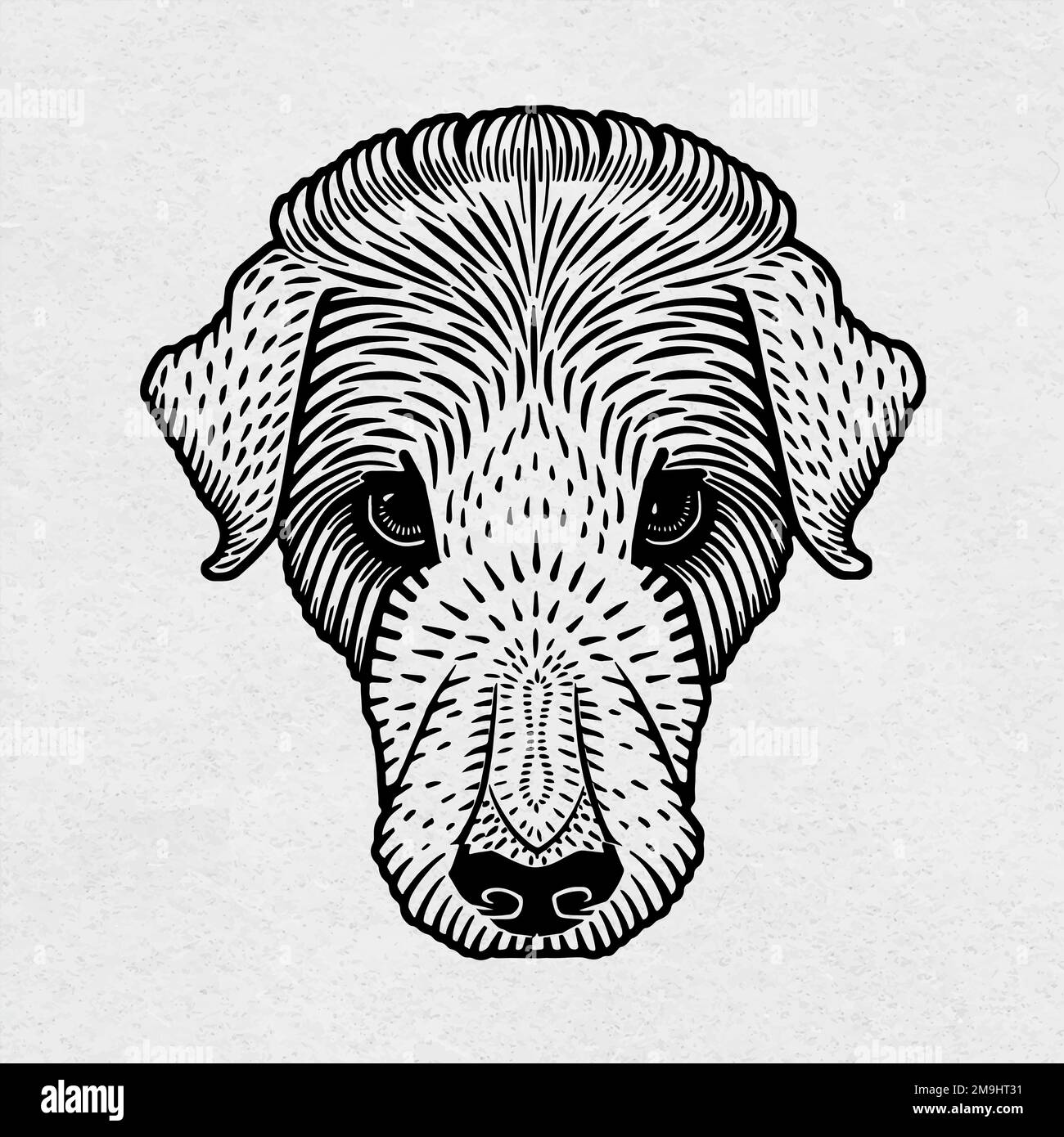 Vintage dog vector black linocut hand drawn Stock Vector Image & Art ...