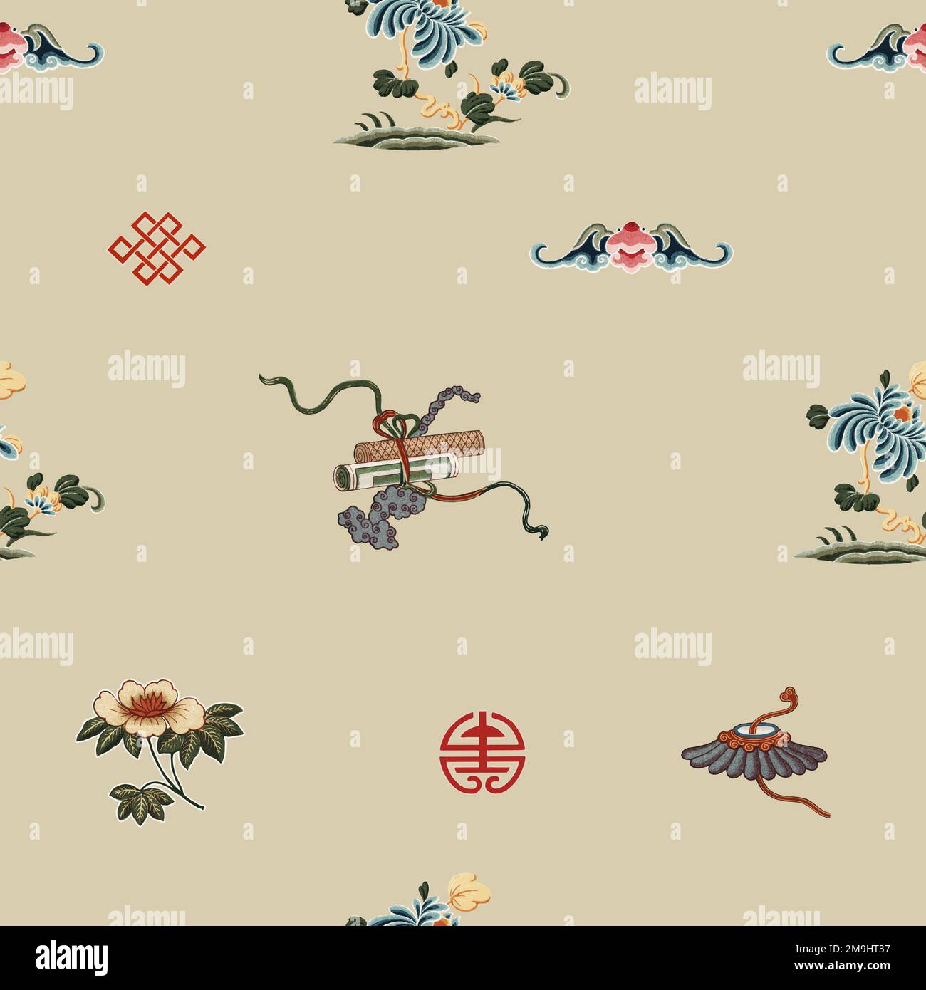 Traditional Chinese art vector seamless background Stock Vector Image ...