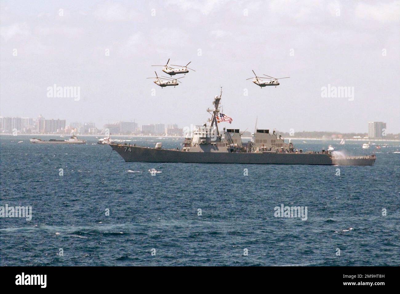 Port side view of the US Navy (USN) ARLEIGH BURKE CLASS (FLIGHT II ...
