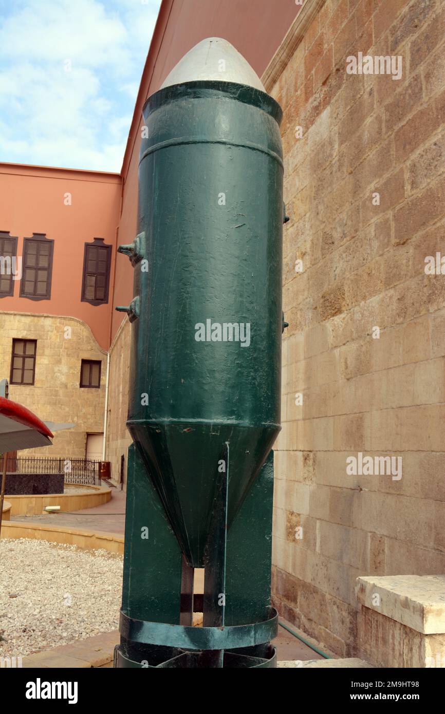 Cairo, Egypt, January 7 2023: old ancient retro highly explosive heavy ...