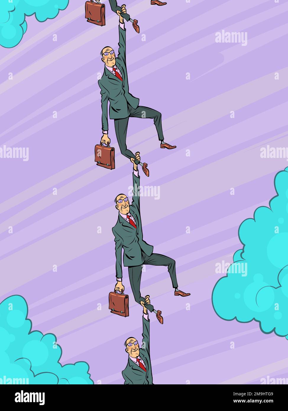 Businessman holding on to a businessman. Business chain of decision ...