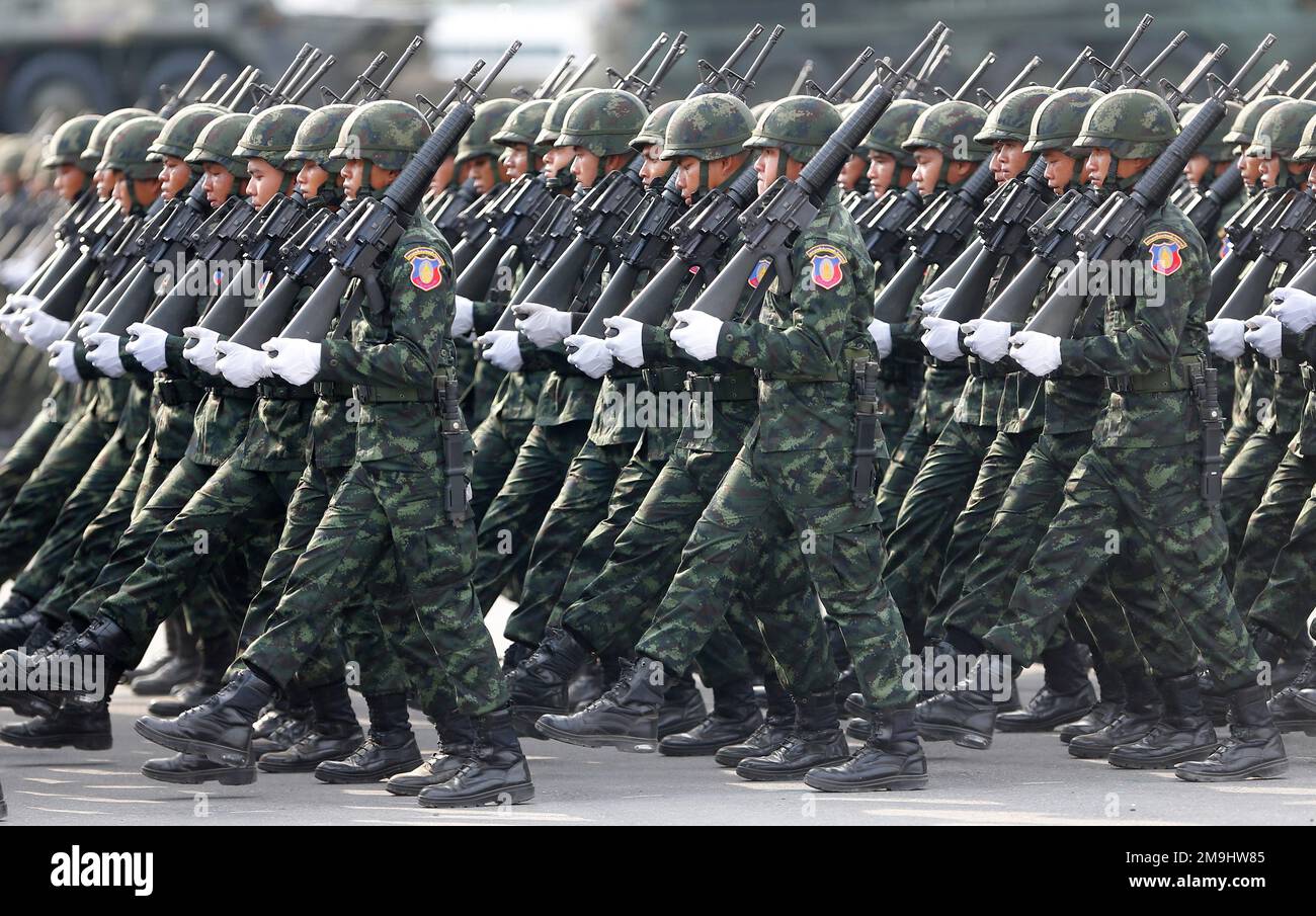 Members of the Thai army take part in the ceremony. Thailand's Royal ...