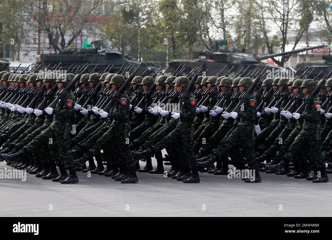 Members of the Thai army take part in the ceremony. Thailand's Royal ...