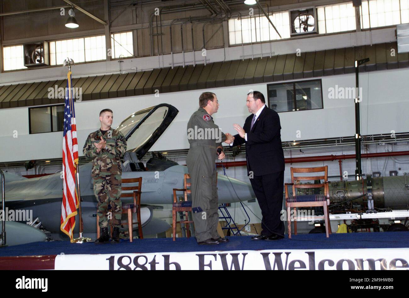 US Air Force (USAF) MASTER Sergeant Brian L. Peters (left), 188th ...