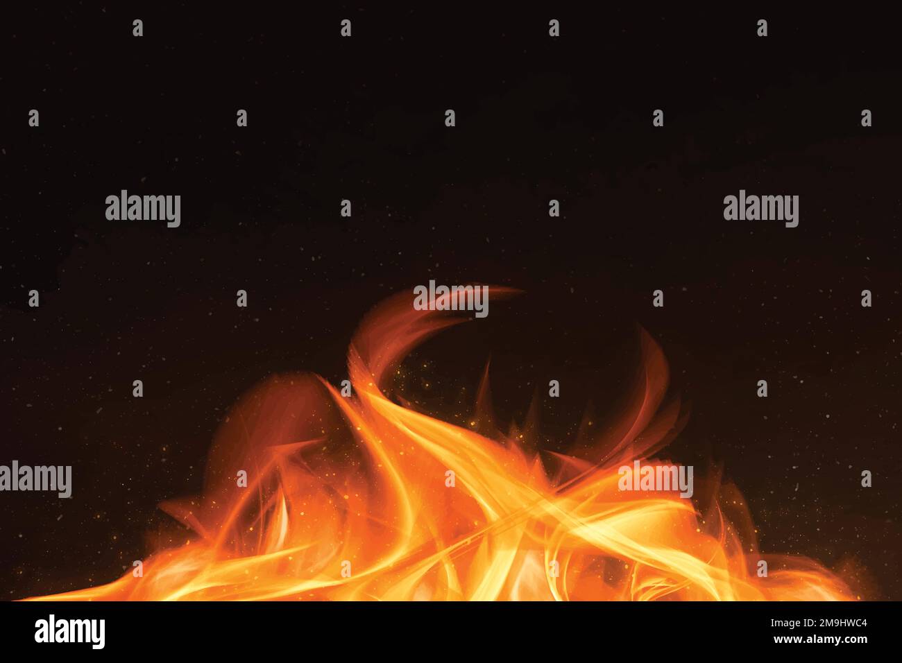 Retro orange fire flame vector border Stock Vector Image & Art - Alamy