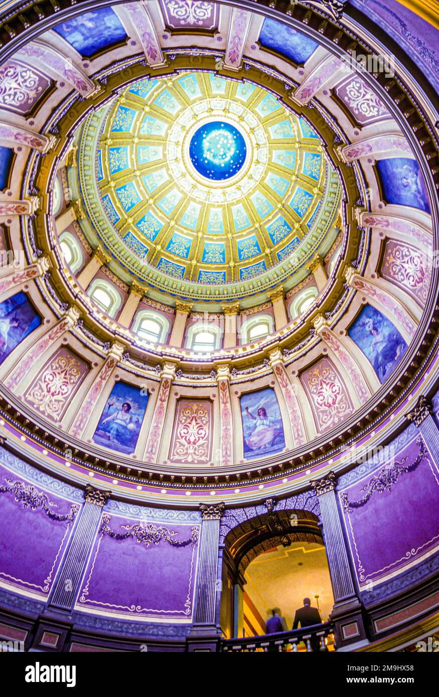 Low angle view of Capital Dome Interior, Lansing, Michigan, USA Stock ...