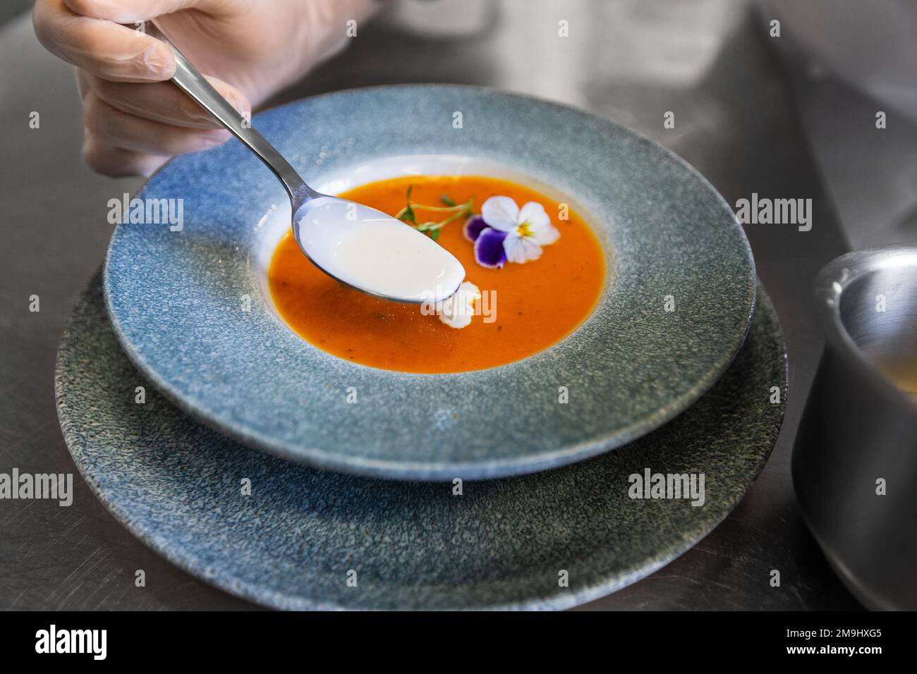 close up of chef cooking food at restaurant Stock Photo - Alamy