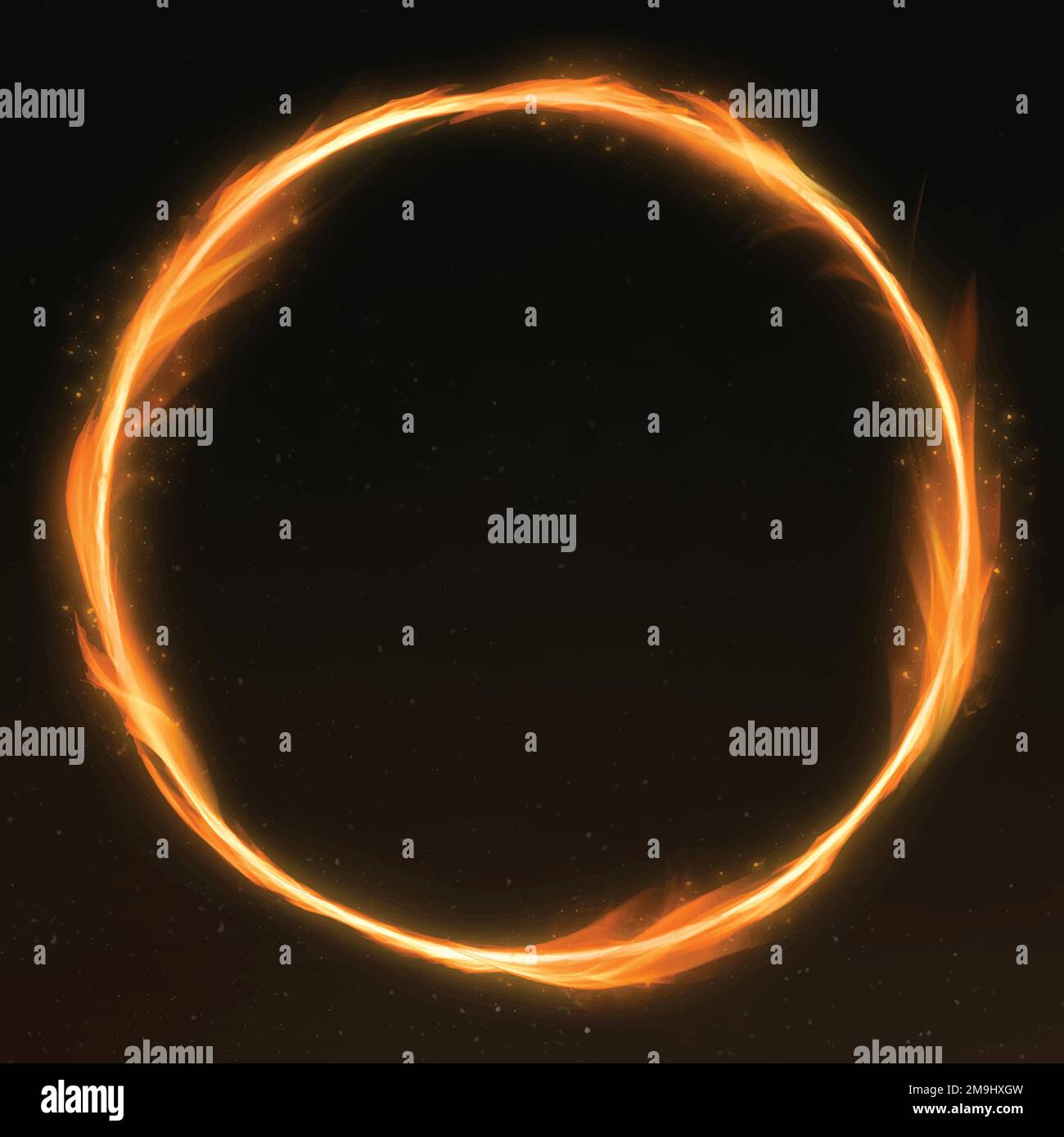 Retro orange circle fire vector frame Stock Vector Image & Art - Alamy