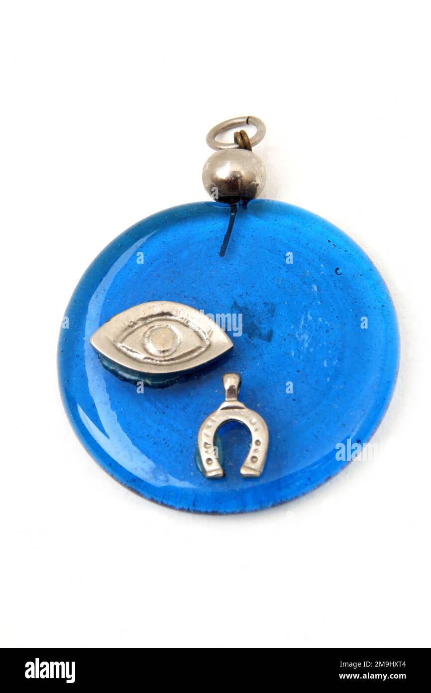 Evil Eye Charm with Horseshoe on Protection against Bad Luck Stock ...