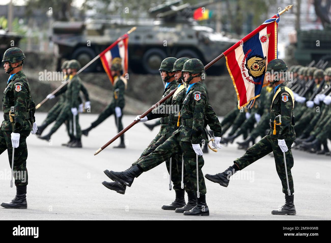 Saraburi, Thailand. 18th Jan, 2023. Members of the Thai army take part ...