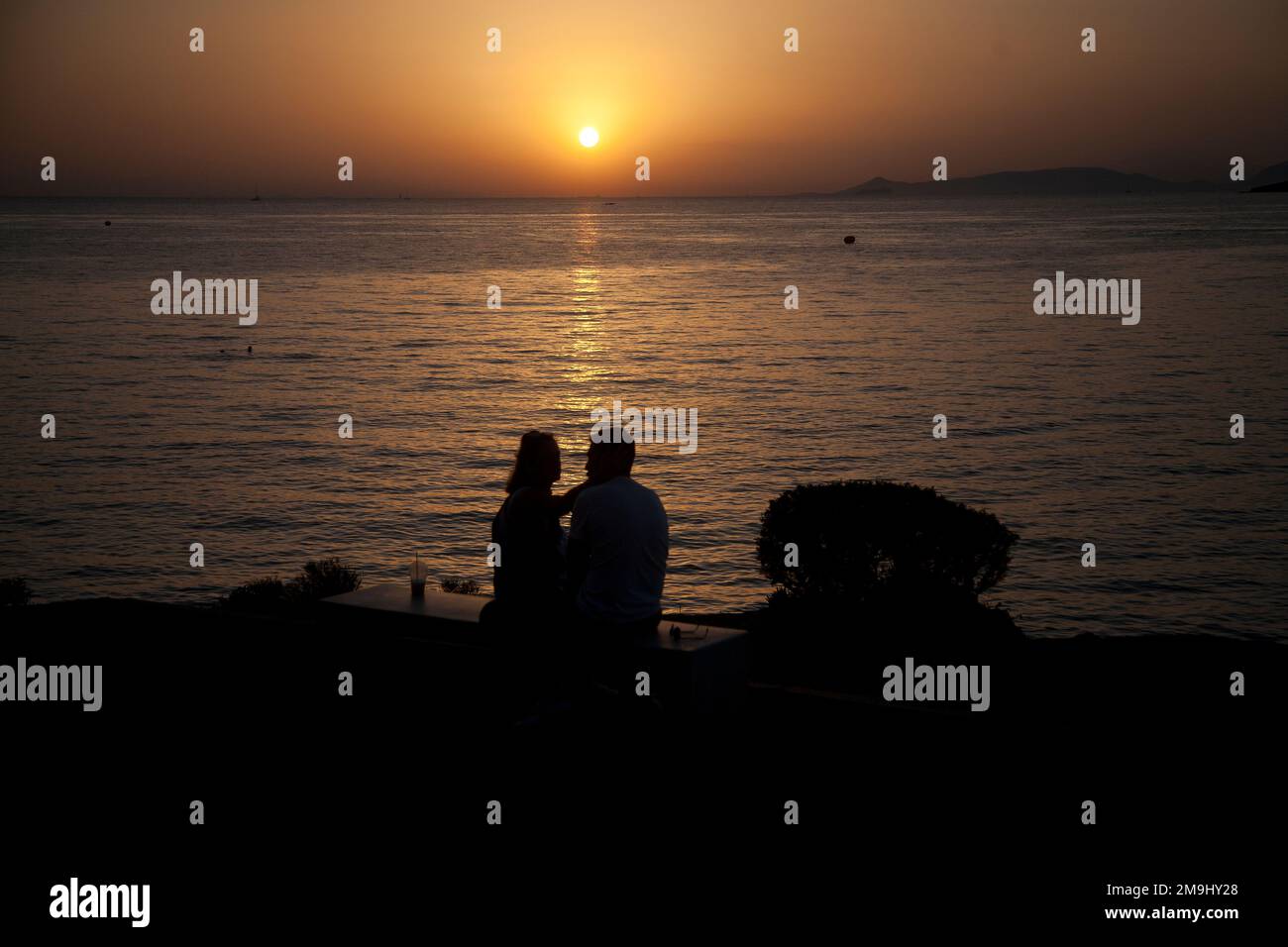 beach at sunset vouliagmeni athens riviera athens greece Stock Photo ...