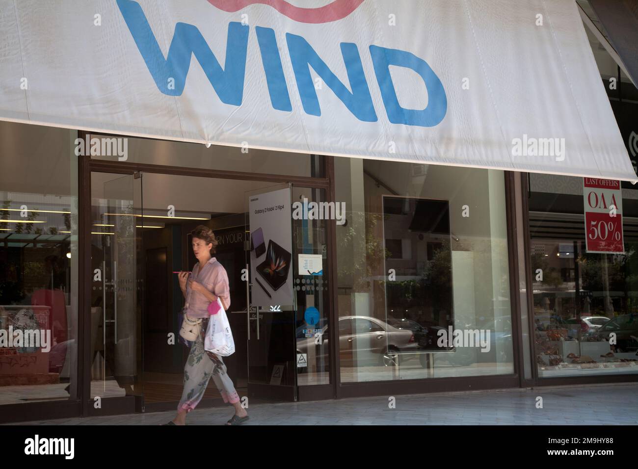 wind mobile phone shop glyfada athens greece Stock Photo - Alamy