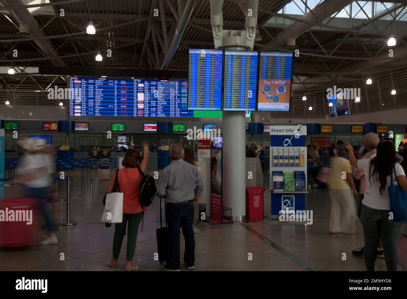 flight details in departure hall Athens International Airport ...