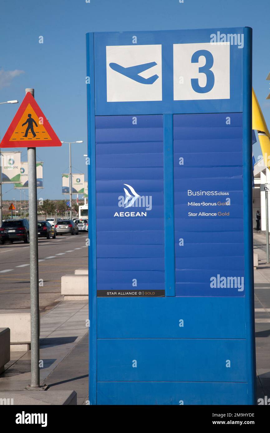 Entrance to Aegean airline check-in Athens International Airport ...