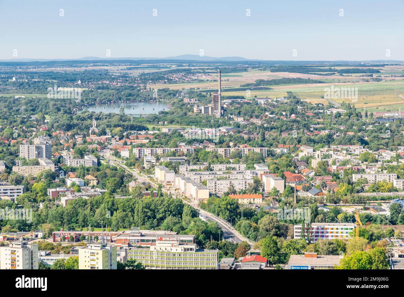 Tatabánya city skyline photographed from the Ranzinger Vince Lookout ...