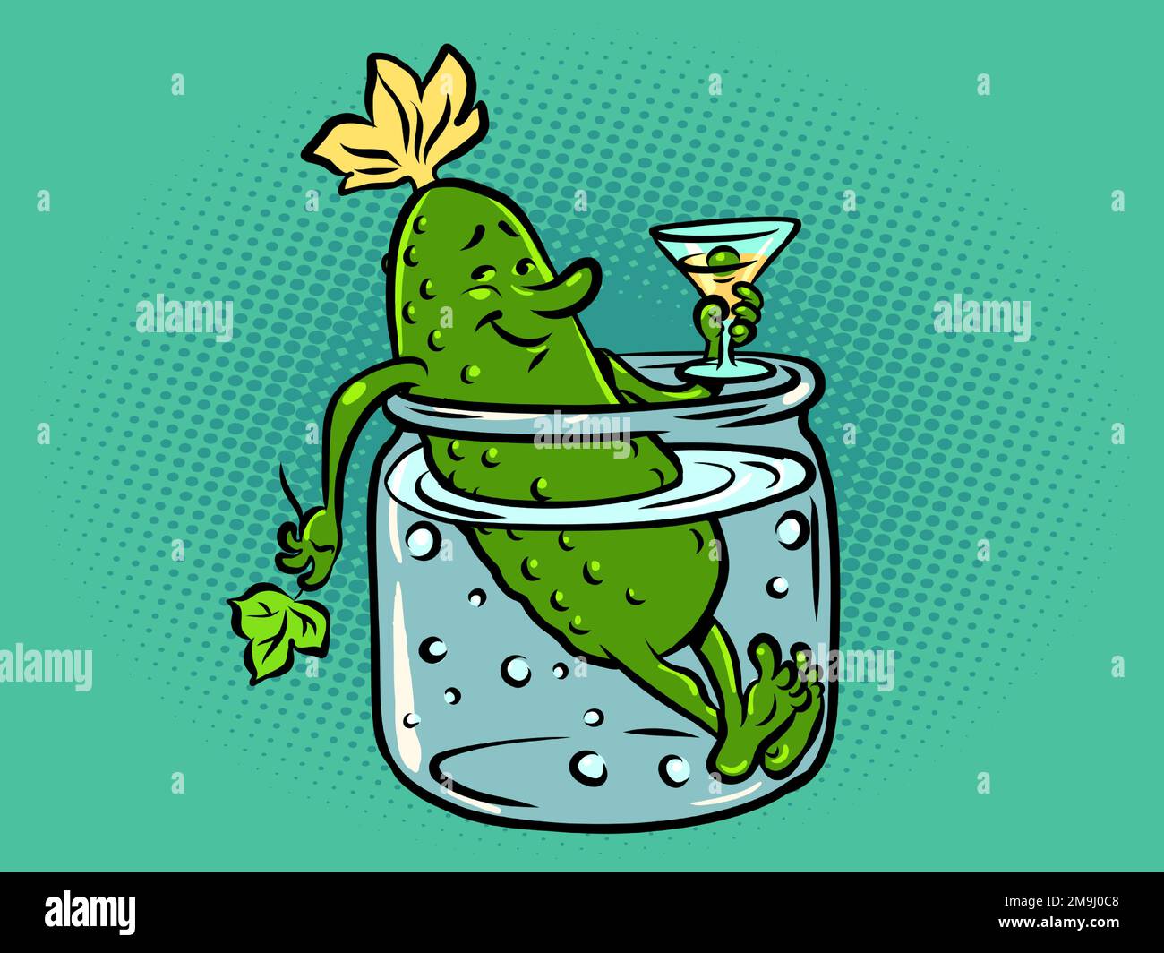 Cucumber with vodka. Alcoholic cocktail, party at the bar Stock Vector ...