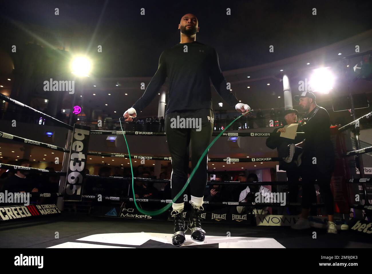Boxer Frazer Clarke during a public workout at The Trafford Centre ...