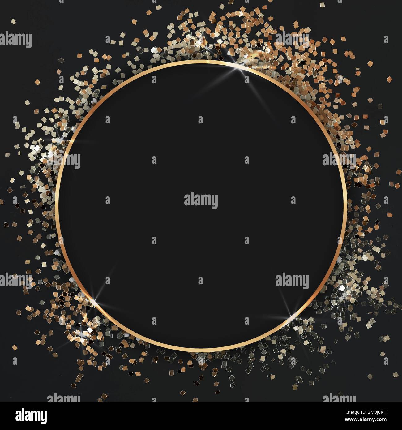 Gold confetti frame vector celebration background Stock Vector Image ...