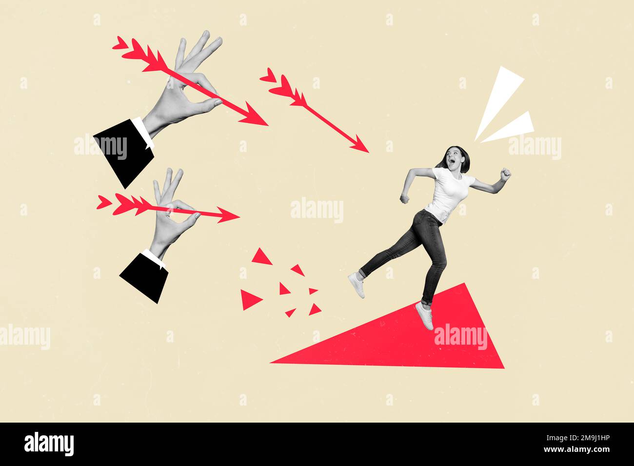 Creative photo 3d collage artwork poster postcard of human arms ...